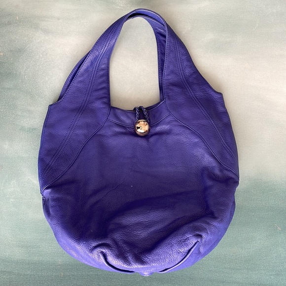bill blass | Bags | Bill Blass Landon Leather Bag Electric Blue | Poshmark